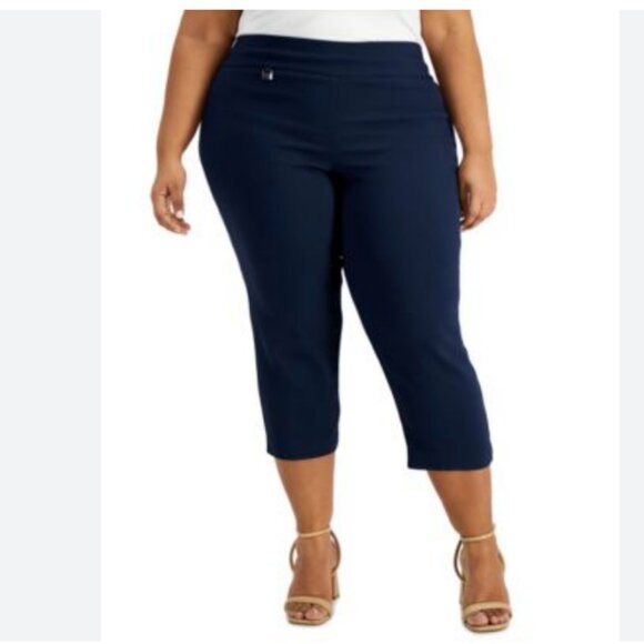 Alfani | Pants & Jumpsuits | Alfani Navy Blue Tummy Control Capri Pants ...